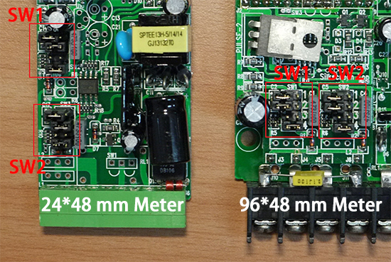 Pulse input meters input signal jumpers position-DCbox support Digital ...